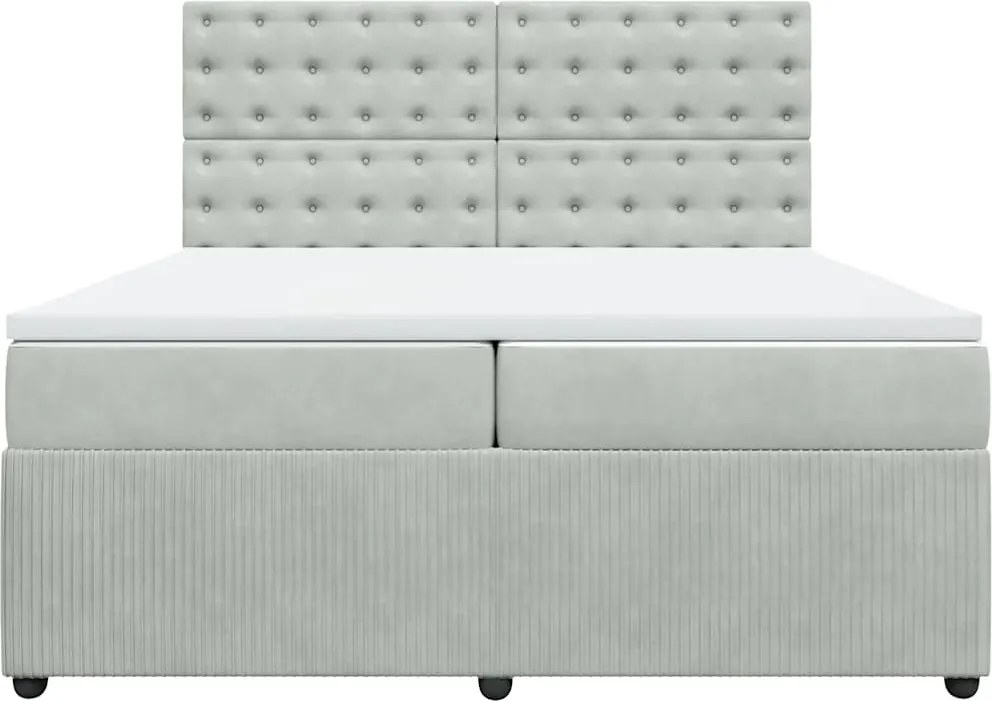 Box spring postel s matrací světle šedá 200x200 cm samet 3294742