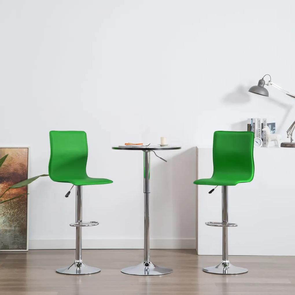 324699 vidaXL Barové stoličky 2 ks zelené umělá kůže