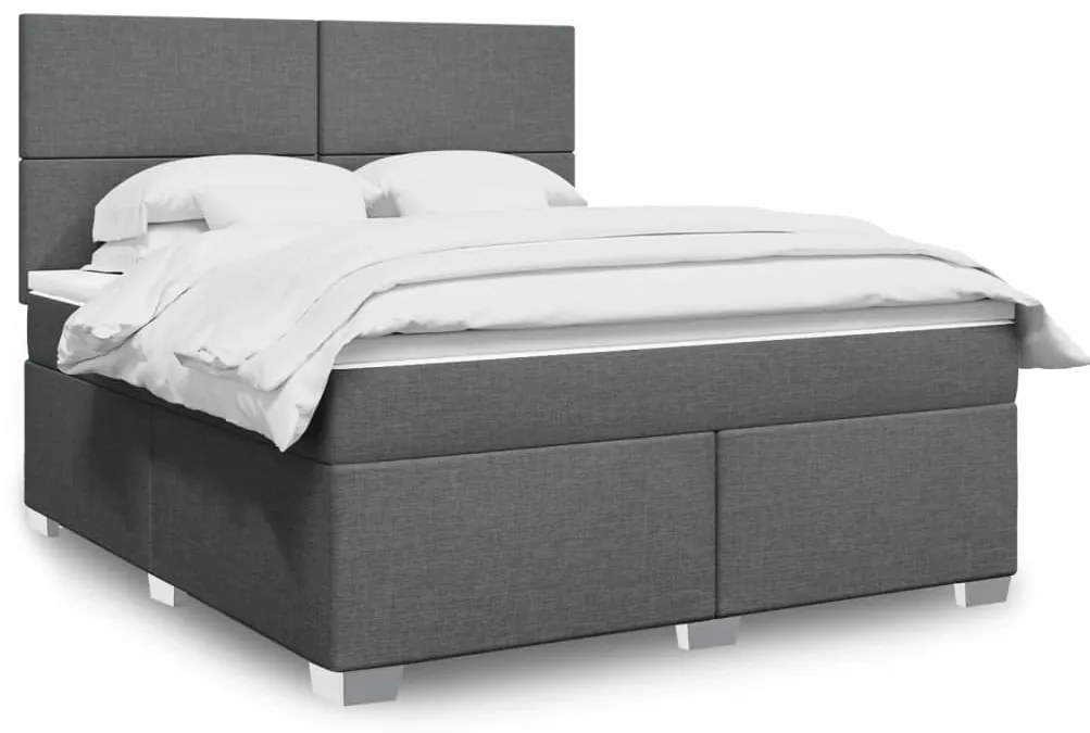 Box spring postel s matrací tmavě šedá 180x200 cm textil 3290561