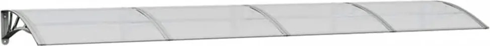 Vchodová stříška šedá a průhledná 350 x 75 cm polykarbonát 153592