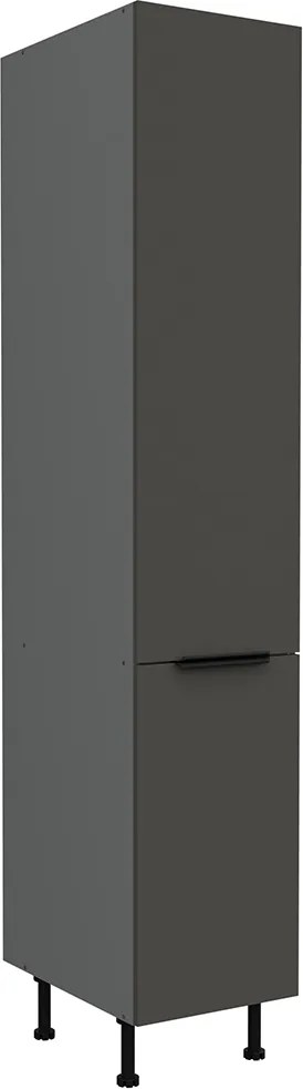 ARIA pi | vysoká skříňka 40 DK-215 2F potravinová s policemi | 40 cm | ANTI FINGERPRINT povrch | antracit/šedá grafit