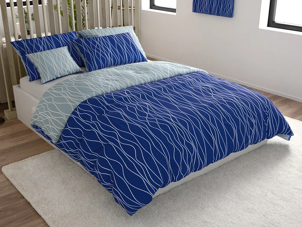 Povlečení z mikrovlákna LIORA modré Rozměr povlečení: 70 x 90 cm | 140 x 220 cm