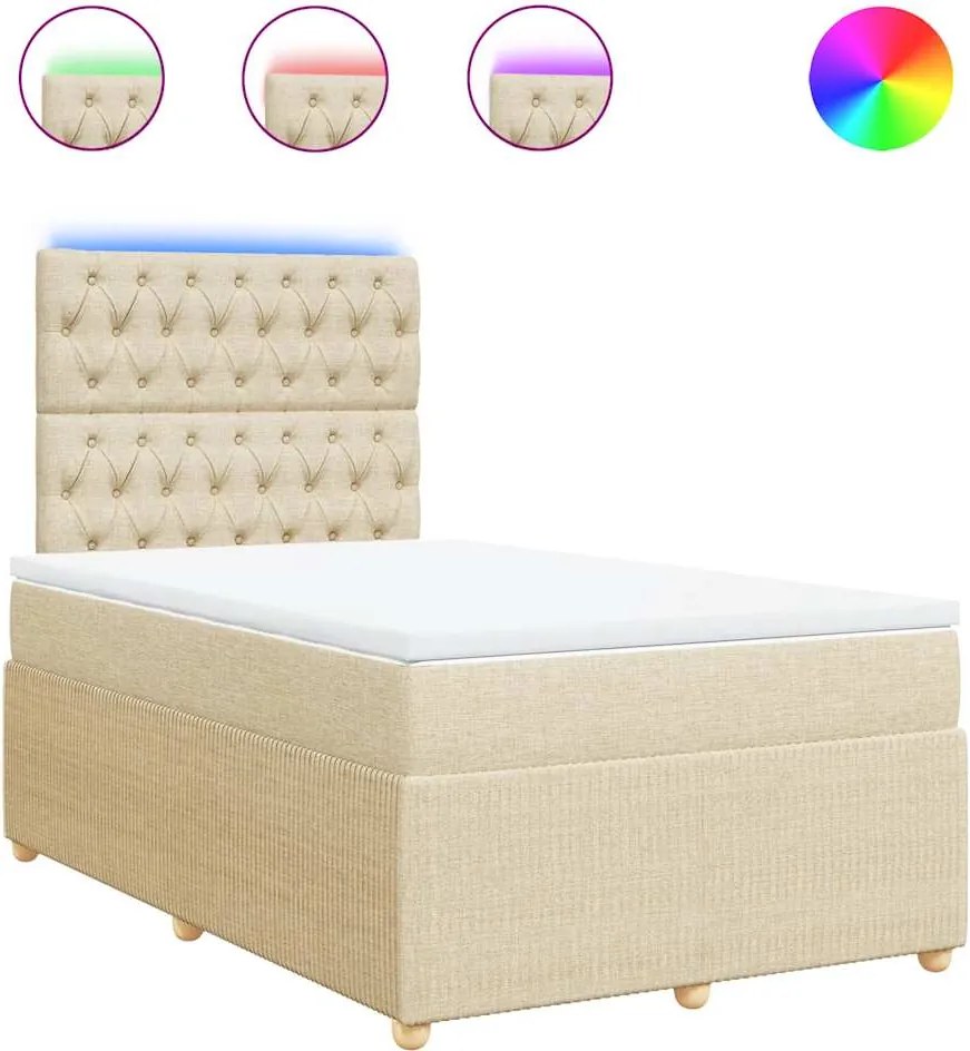 Box spring postel s matrací krémová 120x200 cm textil 3294335