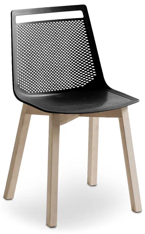 GABER - Židle AKAMI BL, černá/dřevo