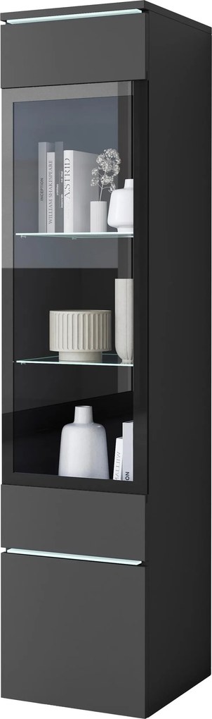 XXXLutz VITRÍNA, černá, 30/130/33 cm P & B - Kredence a vitríny - 002778009003