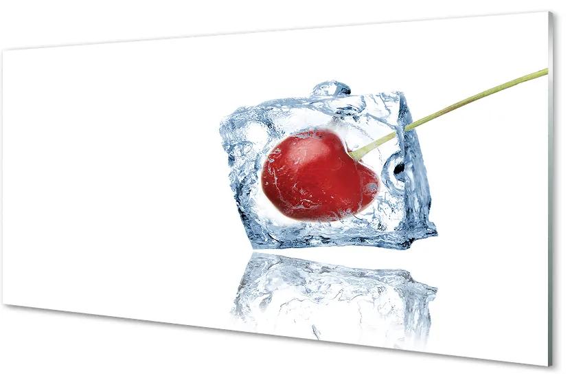 Obraz na skle Kostka ledu cherry 120x60 cm