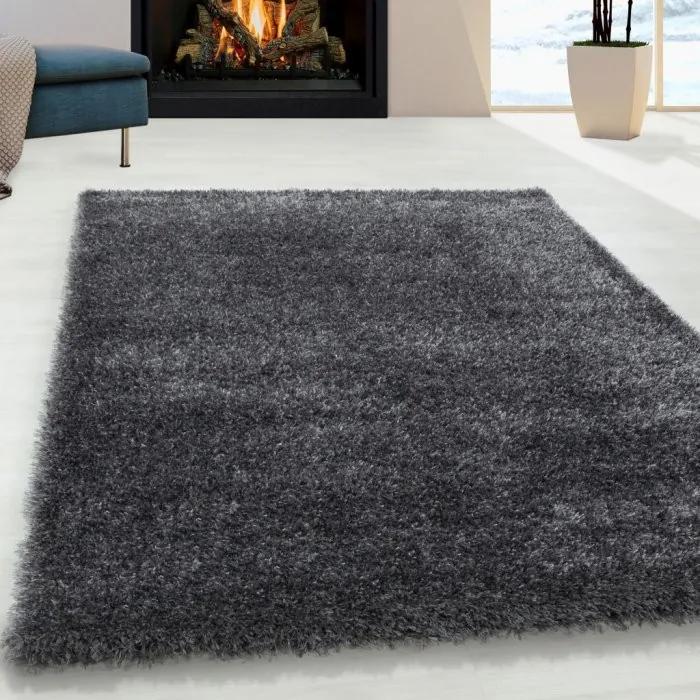 Vopi | Kusový koberec Brilliant shaggy 4200 grey - Kruh průměr 120 cm