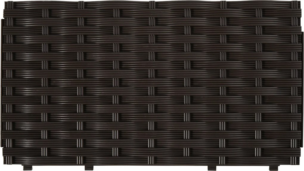 Zvýšený záhon Outsunny, květináč s drenážními otvory, květinový box v ratanovém vzhledu, plast, hnědý, 40 x 44 cm