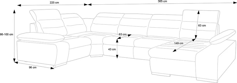 Sedací souprava KORFU II | 225x365x194 | rozkládací + úložný prostor | béžová/hnědá WATER REPELLENT + PET-PROOF