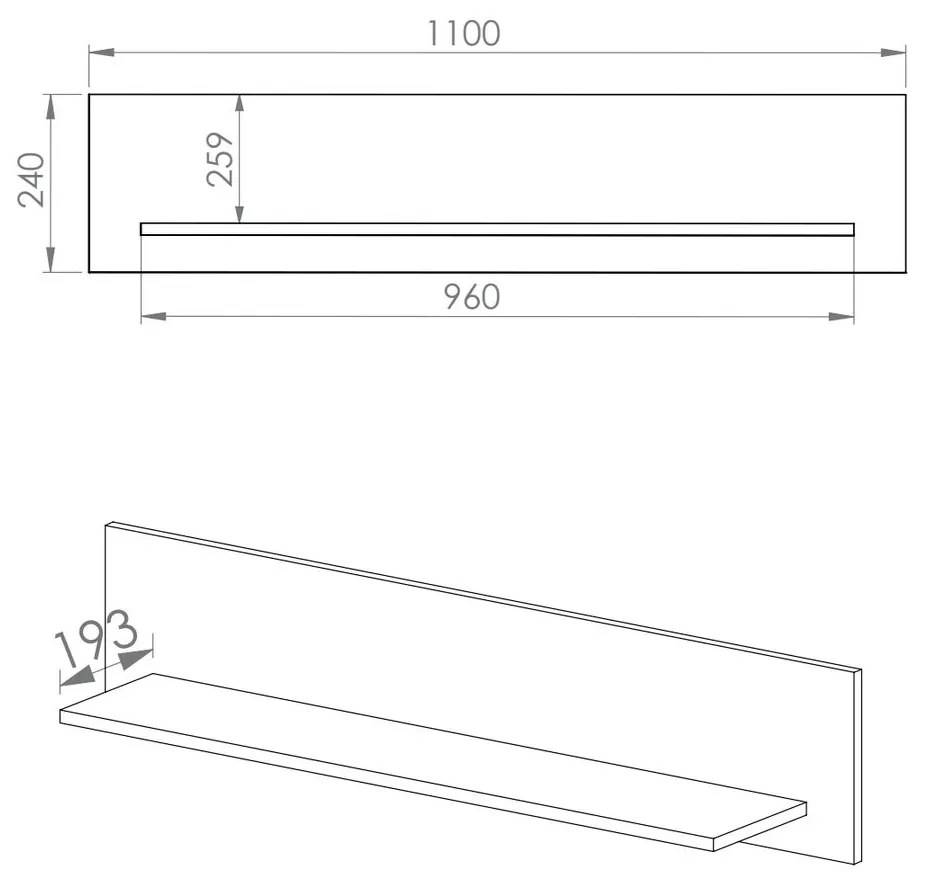 Polička na zeď BEDA - dub artisan