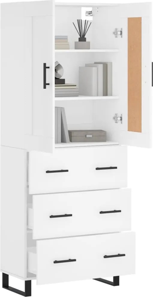 Skříň highboard bílá 69,5 x 34 x 180 cm kompozitní dřevo 3199769