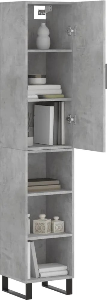 Skříň highboard betonově šedá 34,5x34x180 cm kompozitní dřevo 3199005