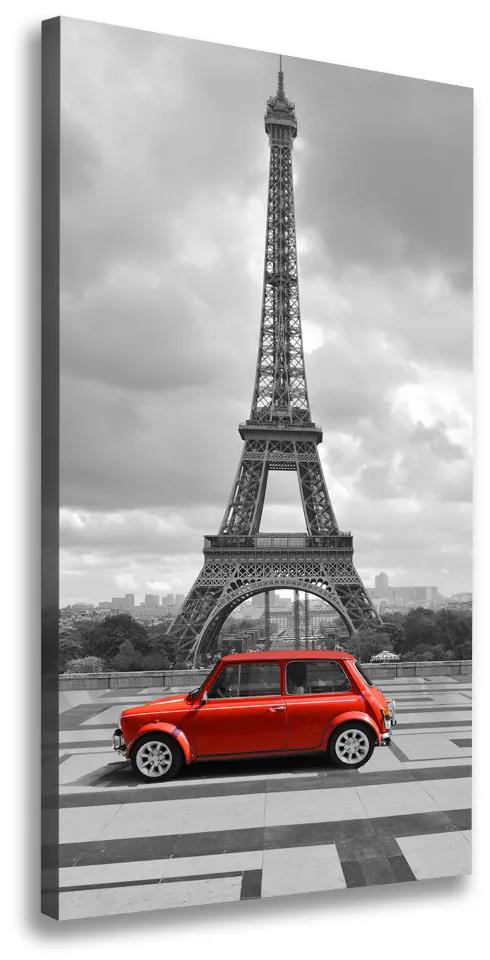 Wallmuralia Vertikální Foto obraz na plátně Eiffelová věž auto 50x100