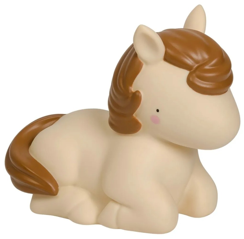 A Little Lovely Company Dětská LED lampička Horse, béžová barva, hnědá barva, krémová barva, plast
