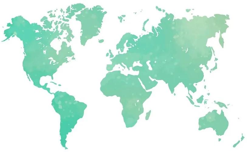 Samolepící tapeta mapa světa v zeleném odstínu - 150x100 cm