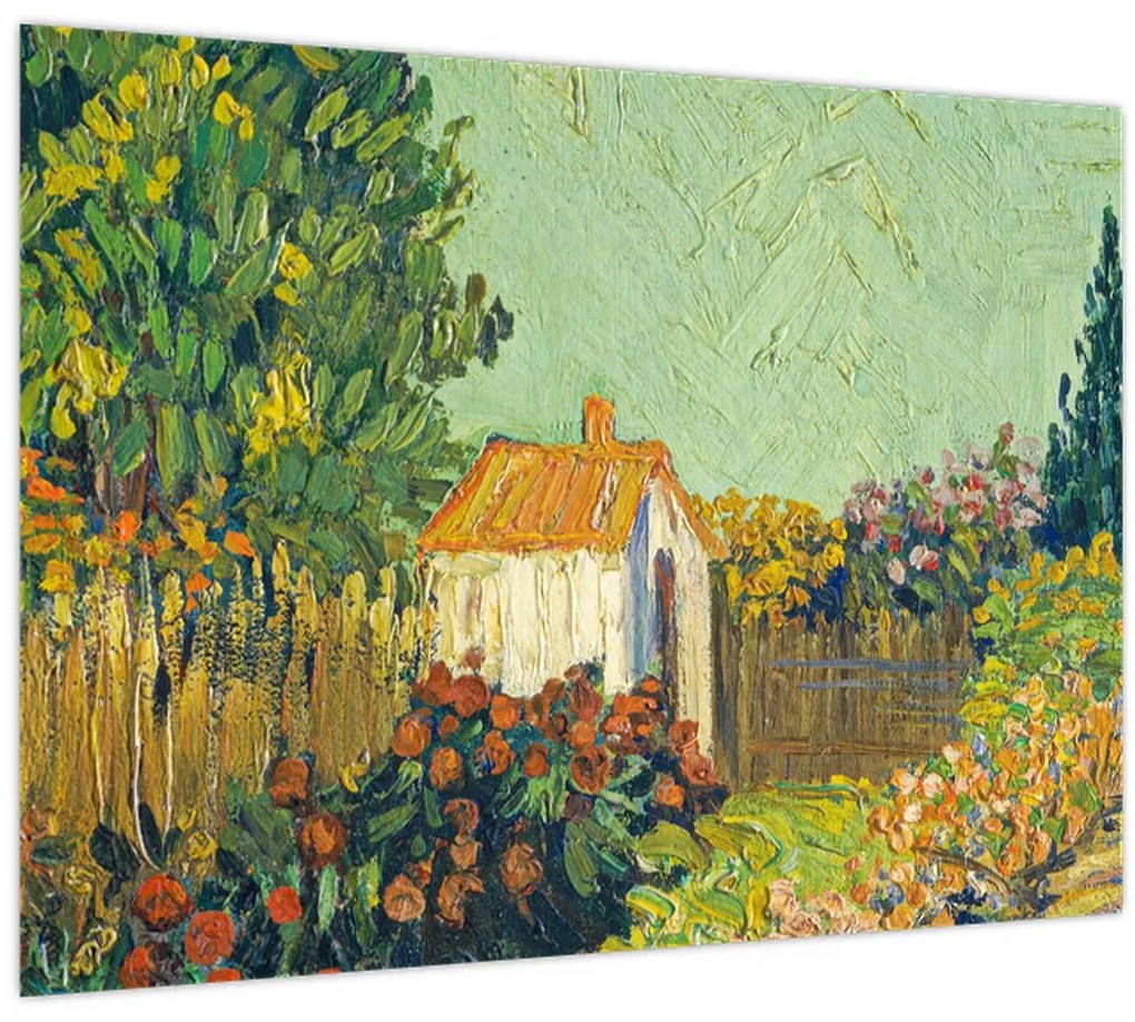 Skleněný obraz - Imitator of Vincent van Gogh, Landscape, reprodukce (70x50 cm)