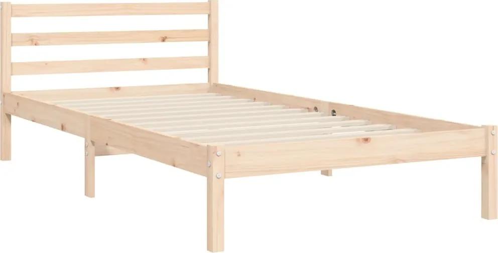 vidaXL Rám postele s čelem 100 x 200 cm masivní dřevo [3194759] Barva: Přírodní