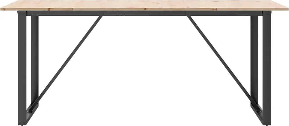 Jídelní stůl s O rámem 180 x 90 x 75 cm borové dřevo a ocel 3282678
