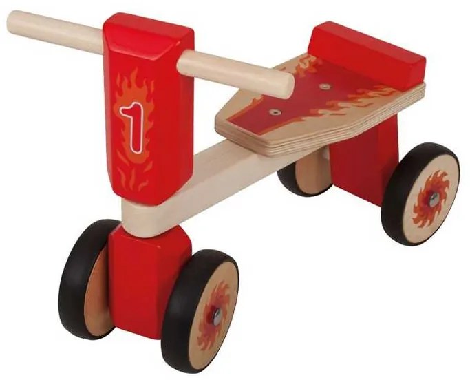 Bigjigs Toys Dřevěné odrážedlo červená tříkolka