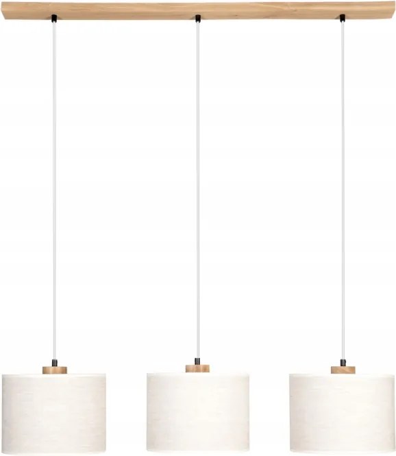Závěsná Stropní Lampa Boho 3xE27 Dub Olejovaný/béžový S-16910374 Spot-light