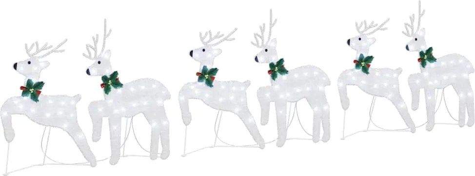 LED Sobové 6 ks Stříbrná 45 x 19 x 65 cm textil 3385897