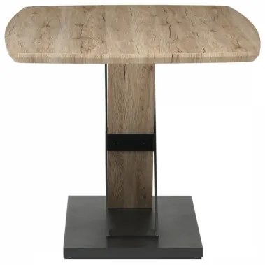 Jídelní stůl 160x90 MDF 3D dekor dub san remo kovové nohy černý lak HT-W1570 SRE