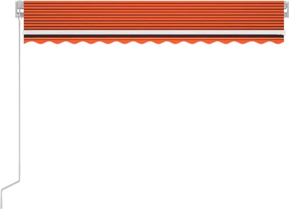 Ručně zatahovací markýza s LED světlem 350x250 cm oranžovohnědá 3068885