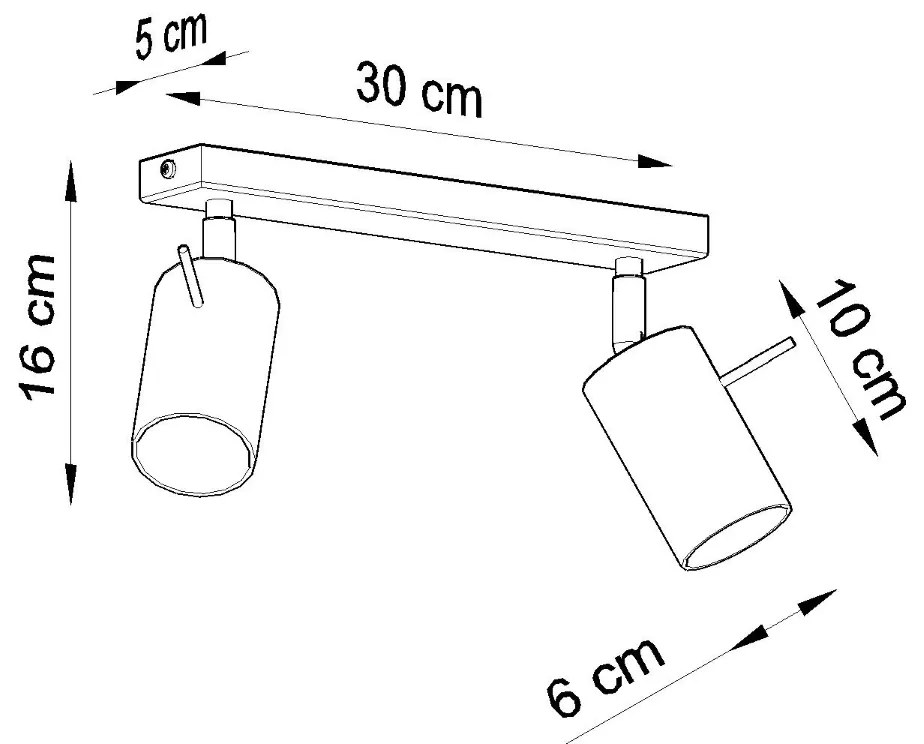 Bodové svítidlo Ring, 2x šedé kovové stínítko, (možnost polohování)