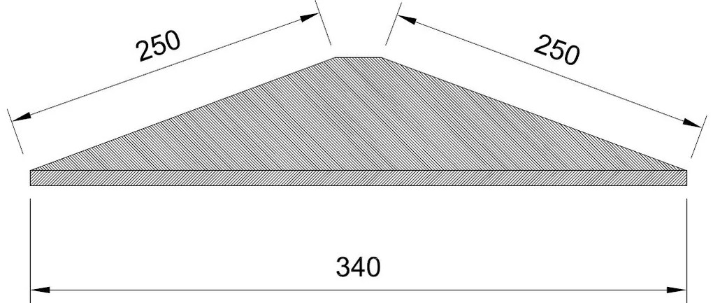 Profinox Sprchová police L, trojúhelníková, rovnoramenná, bez obkladu, 250x250 mm