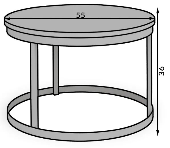 ADRK Konferenční stolek RINEN B-B 55, černá