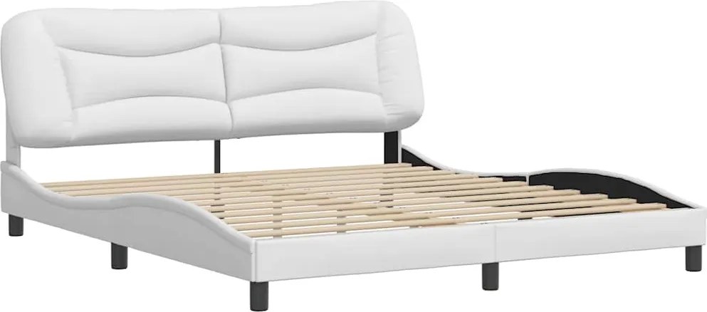 Rám postele bez matrace Hvar bílý 180x200 cm umělá kůže 3208017