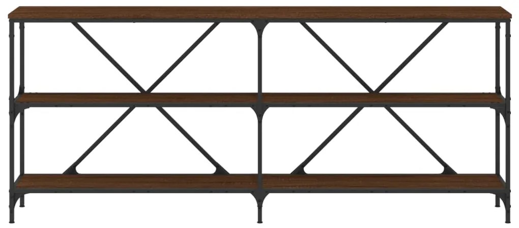 Konzolový stolek hnědý dub 180 x 30 x 75 cm kompozit a železo