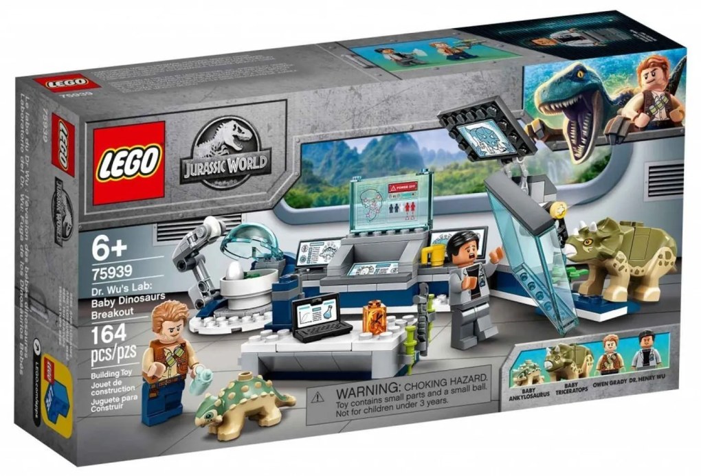 Lego stavebnice lego jurassic world 75939 laboratoř dr. wu: útěk dinosauřích mláďat