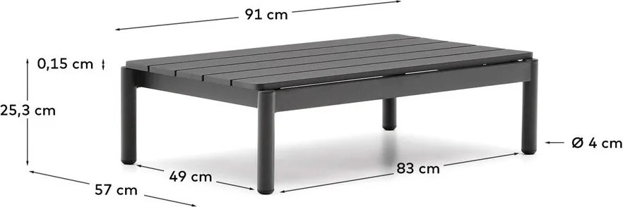 Kovový zahradní konferenční stolek 57x91 cm Sorells – Kave Home