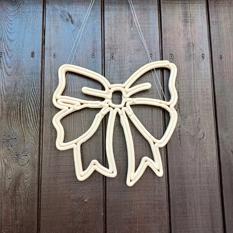 ECOprint vánoční ozdoba mašle 30 cm bílá, 3D tisk, plast, venkovní