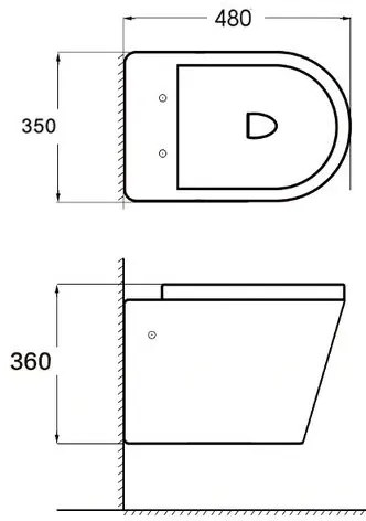 Mexen Rico závěsné wc Rimless a závěsný bidet, černá matná - 35724885 + 30721085