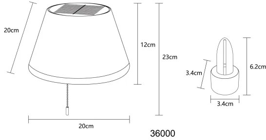 Globo 36000 - LED Solární stínidlo na láhev 10xLED/1,5W/3V IP44