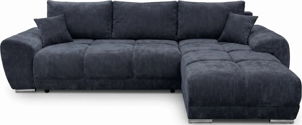 Rohová rozkládací sedací souprava do L ELLINI, 290 cm, s úložným prostorem Barva látky Vibe: Tmavě modrá (Vibe 79)