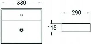 Mexen MINI UMYVADLO, 33x29 CM, BÍLÁ, 21093300
