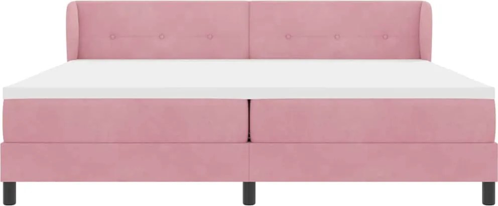 Postel s boxspringem s čelo Růžová 200 x 200 cm samet 3340411