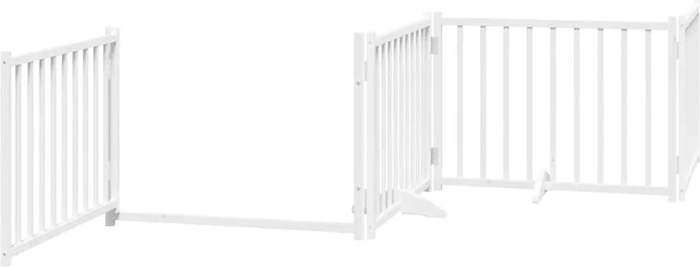 Zábrana pro psy s dvířky skládací 10 panelů bílá 800 cm topol 3155731