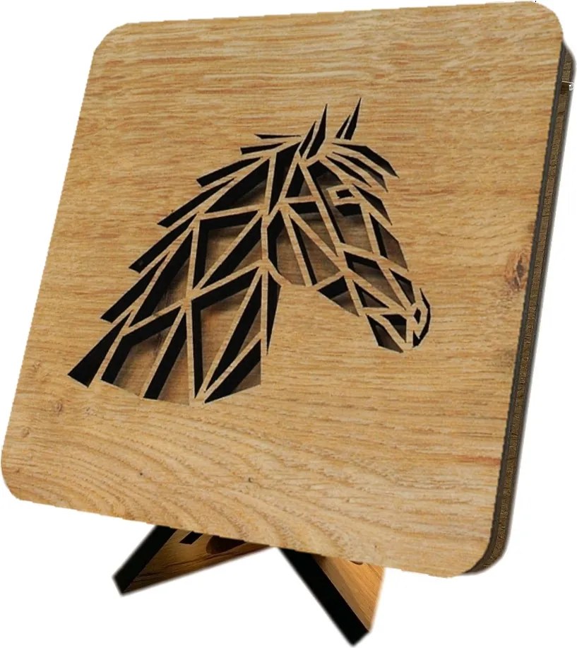 Li-Go "Hlava koně" lampa 19x19 cm provedení povrchu: dub světlý