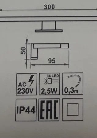 Lavedo Livorno Structure Grey 60 zrcadlová skříňka do koupelny s LED osvětlením