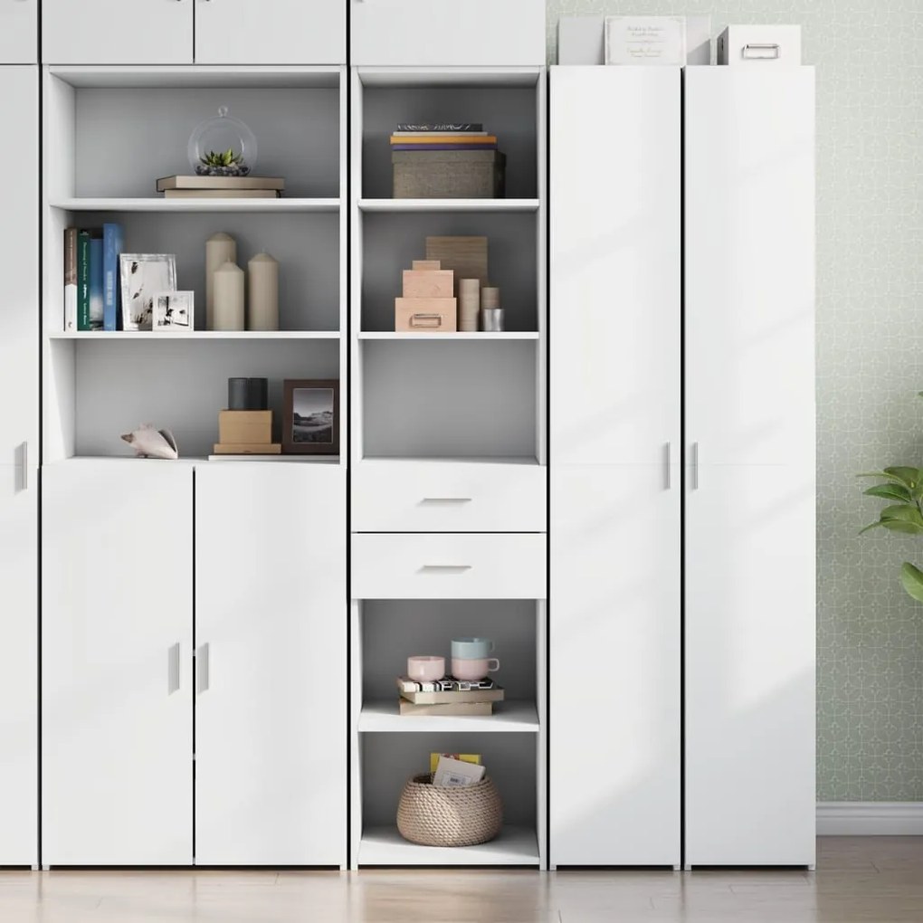 Skříň highboard bílá 45 x 42,5 x 185 cm kompozitní dřevo