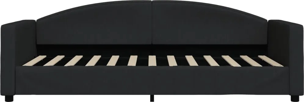 Válenda s přistýlkou a zásuvkami černá 90 x 200 cm textil 3197226