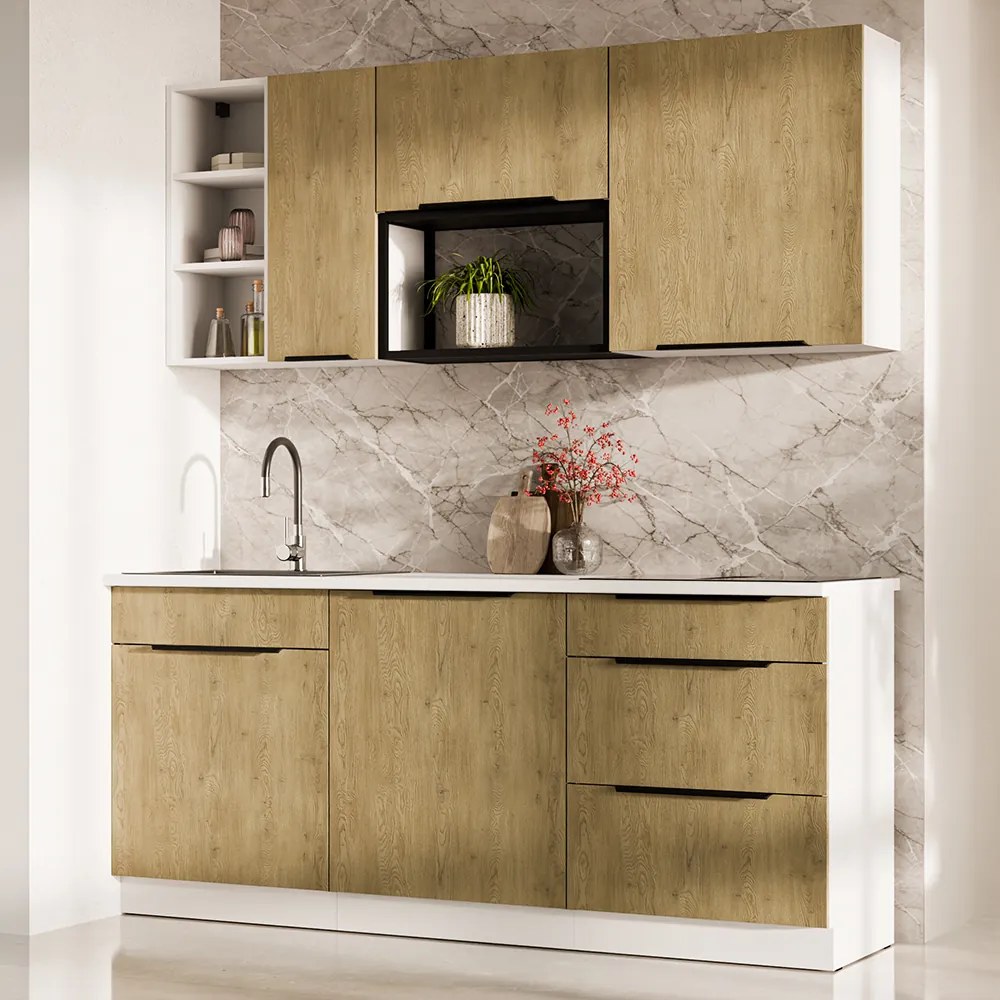 CREMONA bc | horní kuchyňská skříňka 60x60 GN-108 2F (90°) rohová s policemi | EXTRA VYSOKÁ | 60x60 cm | bílá/cremona