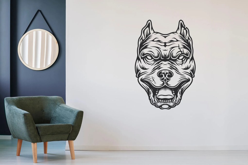 Lepy.cz Samolepka na zeď Pitbull Velikost (šířka x výška): 40x60cm, Barevná varianta: Bílá