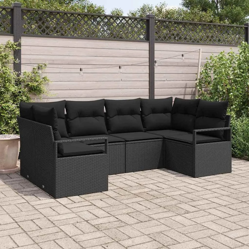 Set pohovek 6 ks Černá polyratan 3346523
