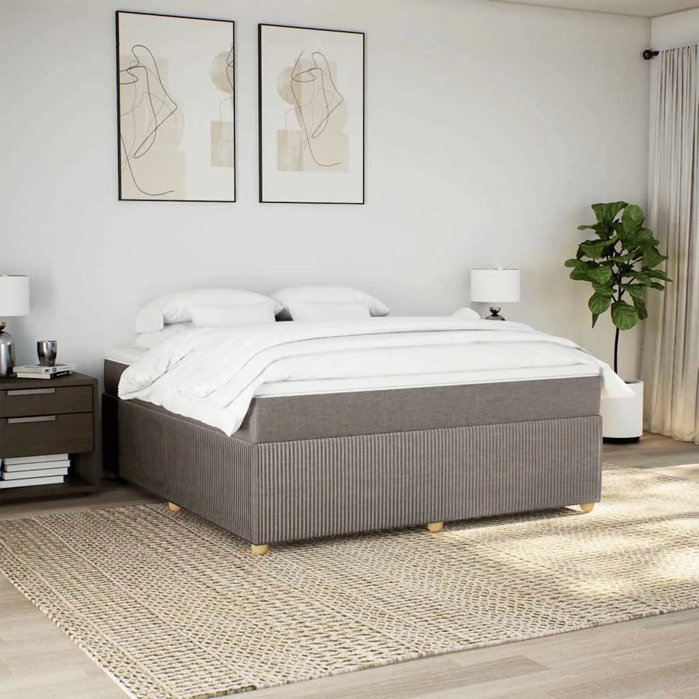 Box spring postel s matrací taupe 180x200 cm textil 3285592