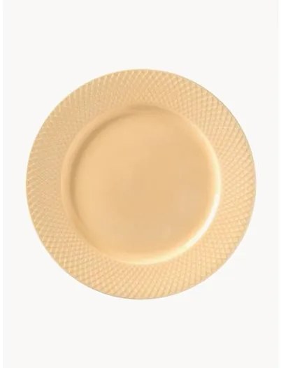Ručně vyrobené porcelánové mělké talíře Rhombe, 4 ks